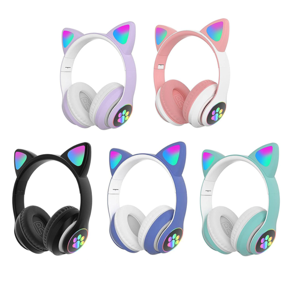 Zayraz Wireless STN-28 Headset | Cat Headphones with RGB LED Lights - Zayraz